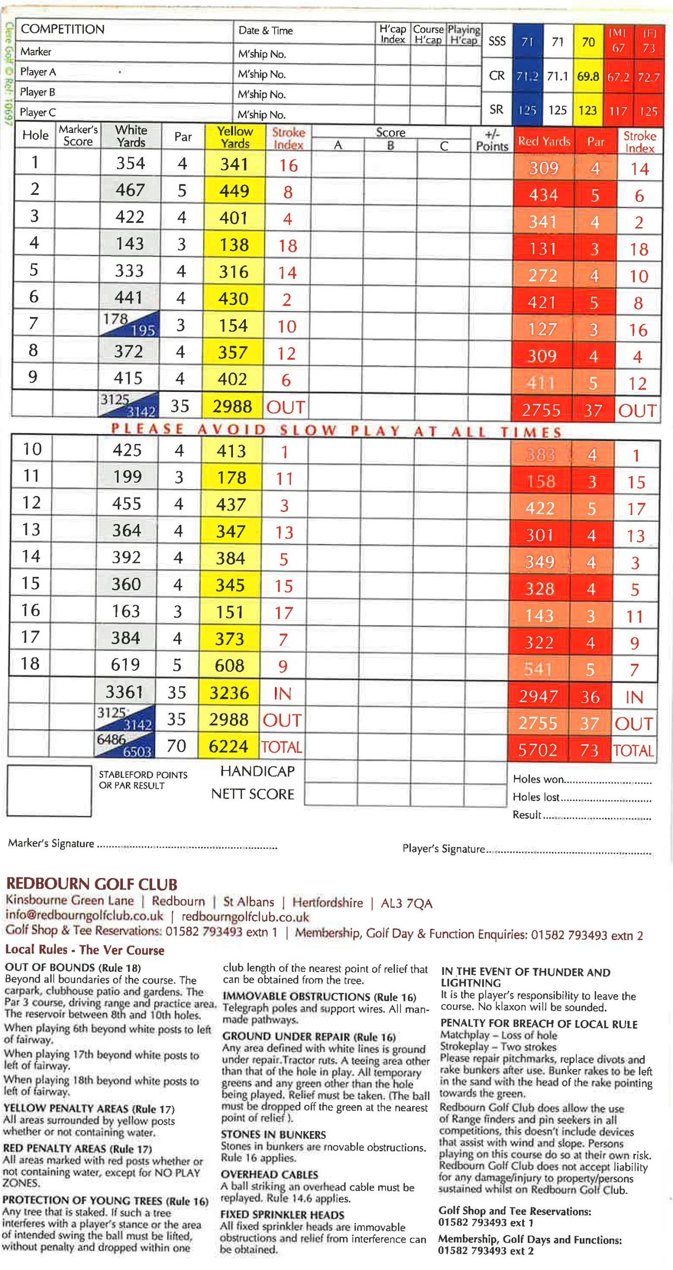 Our Courses | Redbourn Golf Club